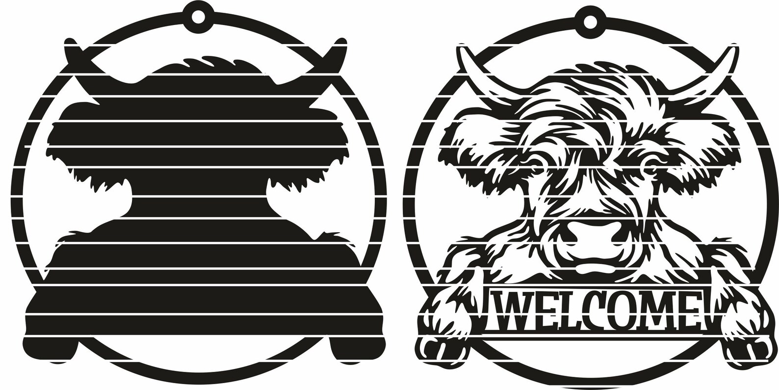 Multilayer Highland Cow Sign Svg Laser Cut File Etsy