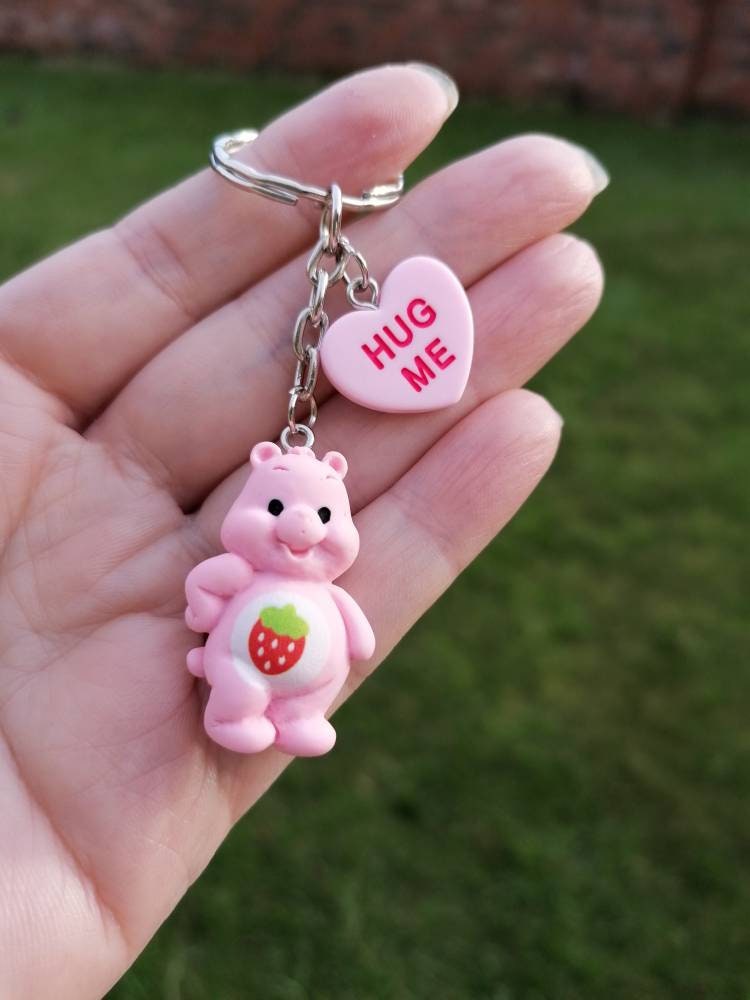 Care Bears Keyring With Love Heart Charm - Etsy