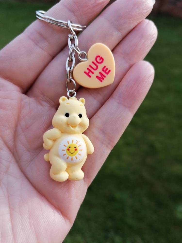 Care Bears Keyring With Love Heart Charm - Etsy