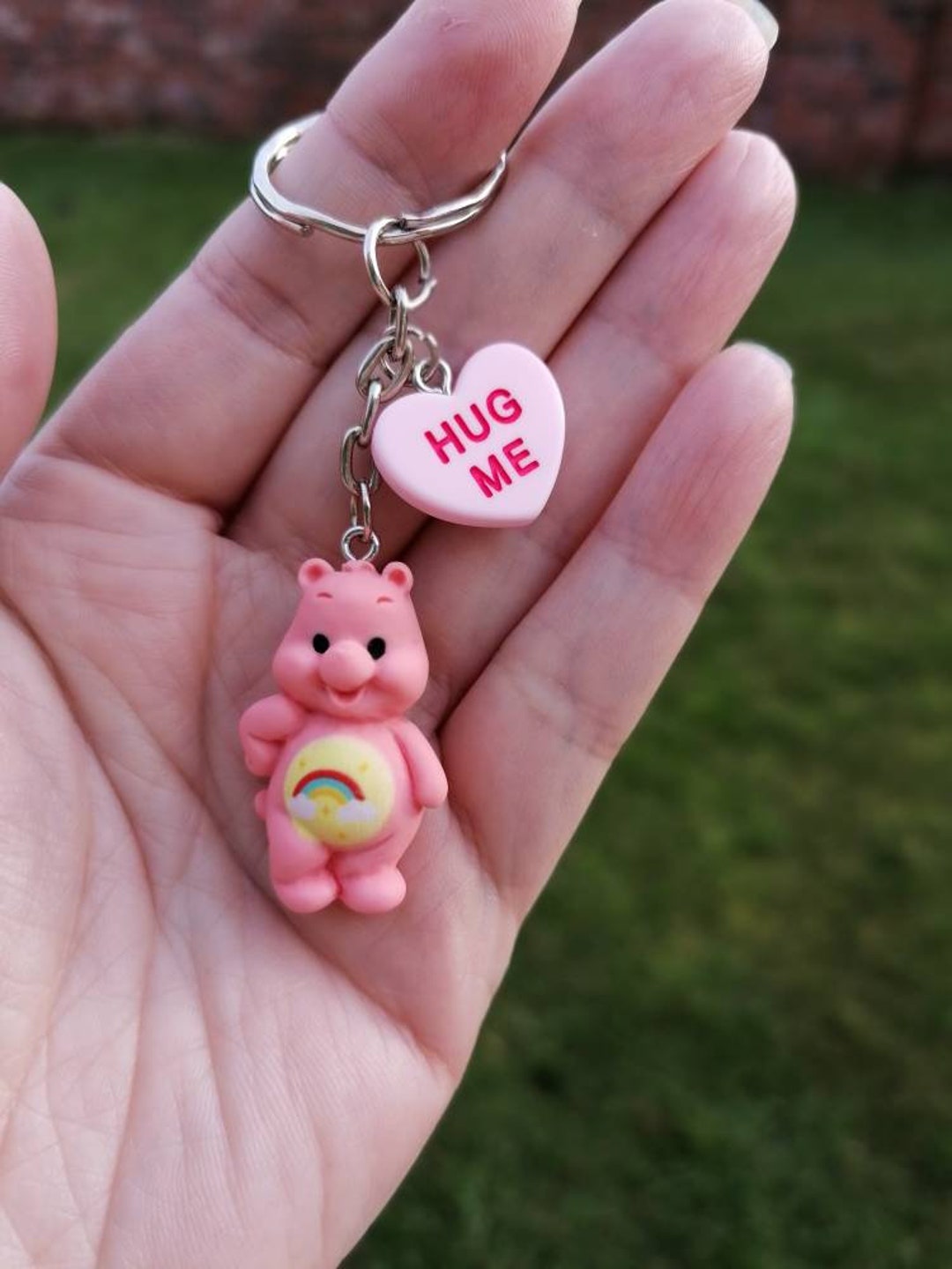 Care Bears Keyring With Love Heart Charm - Etsy