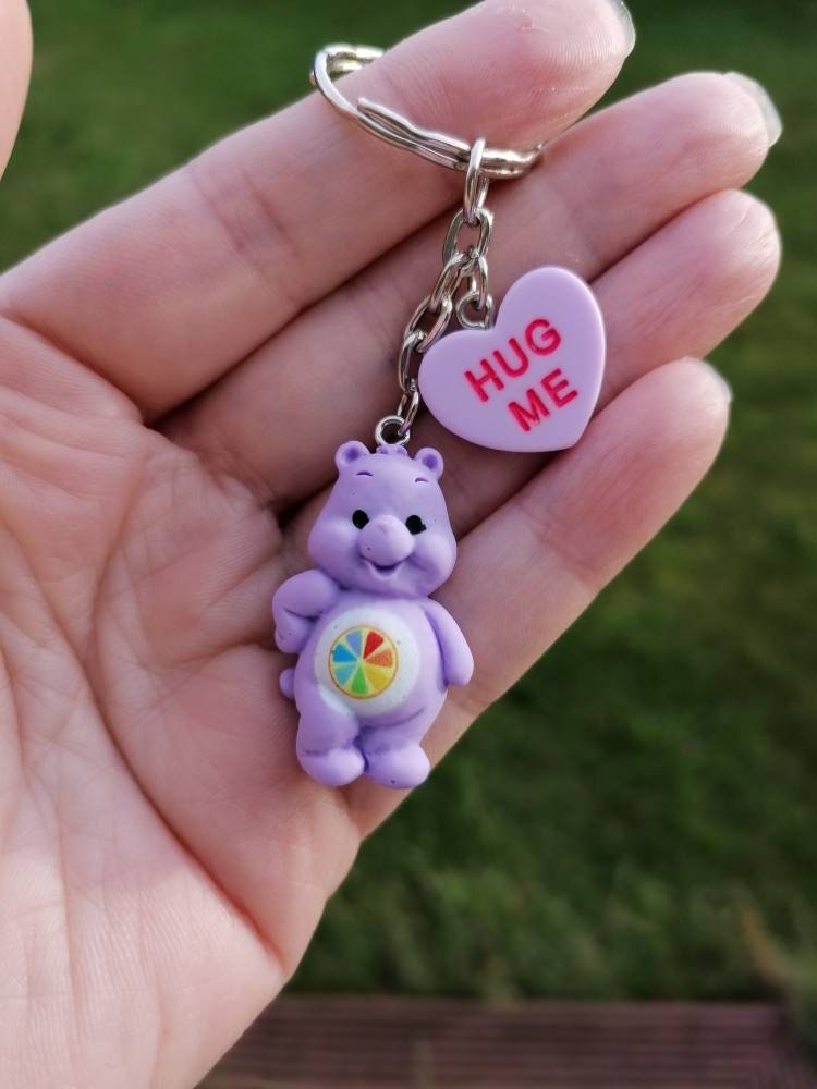 Care Bears Keyring With Love Heart Charm - Etsy