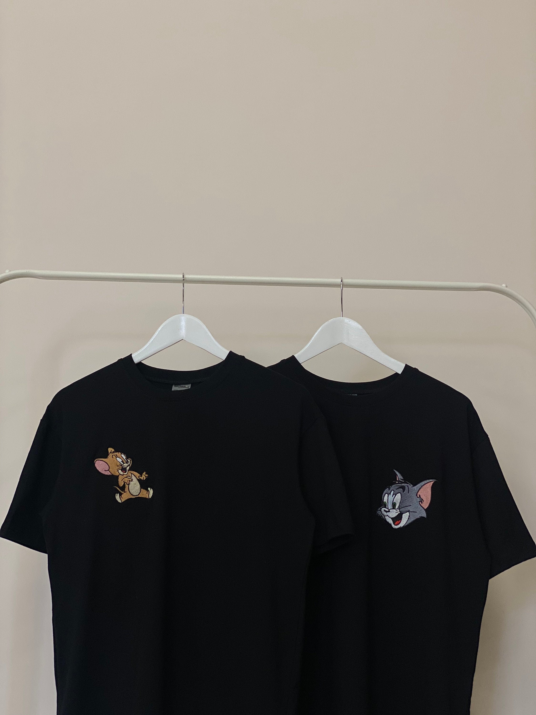 Pareja Bordada Gato y Ratón Sudaderas con capucha Unisex | Etsy