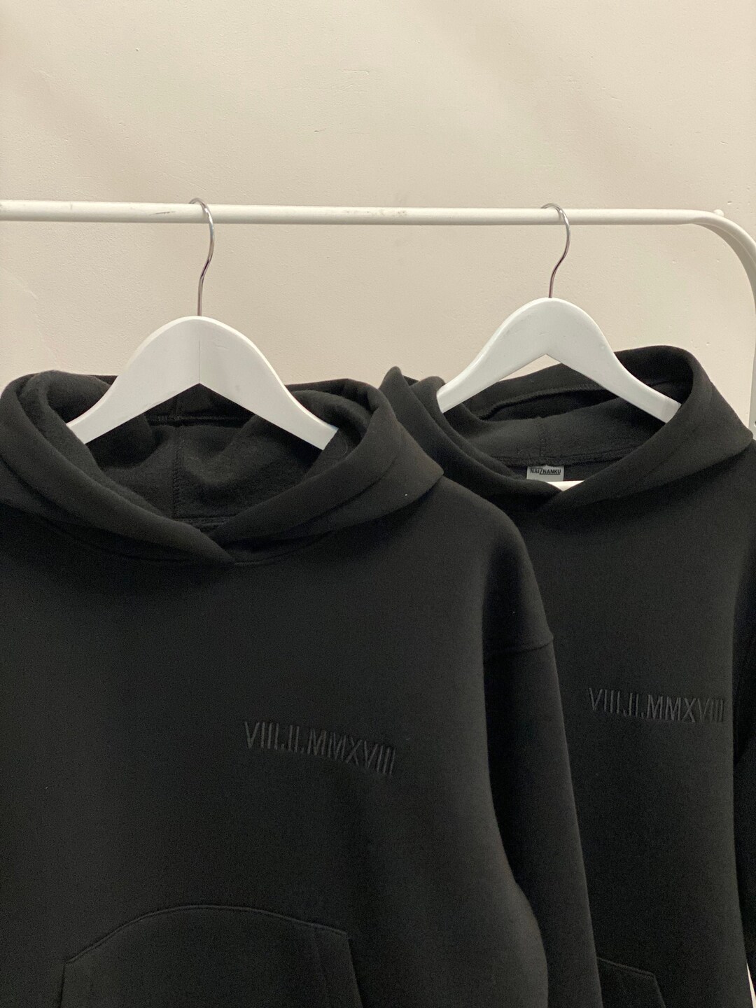 Embroidered Roman Date Hoodies Couple Sweatshirts Anniversary Matching ...