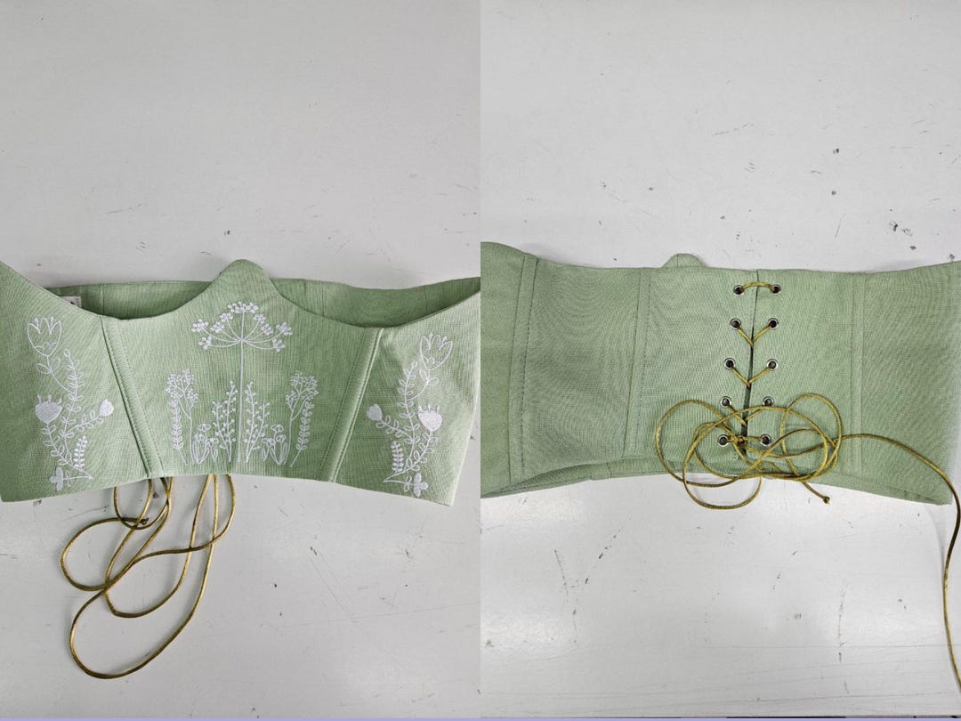 Wedding Party Corset Floral Linen Underbust Ethnic Top Embroidered ...