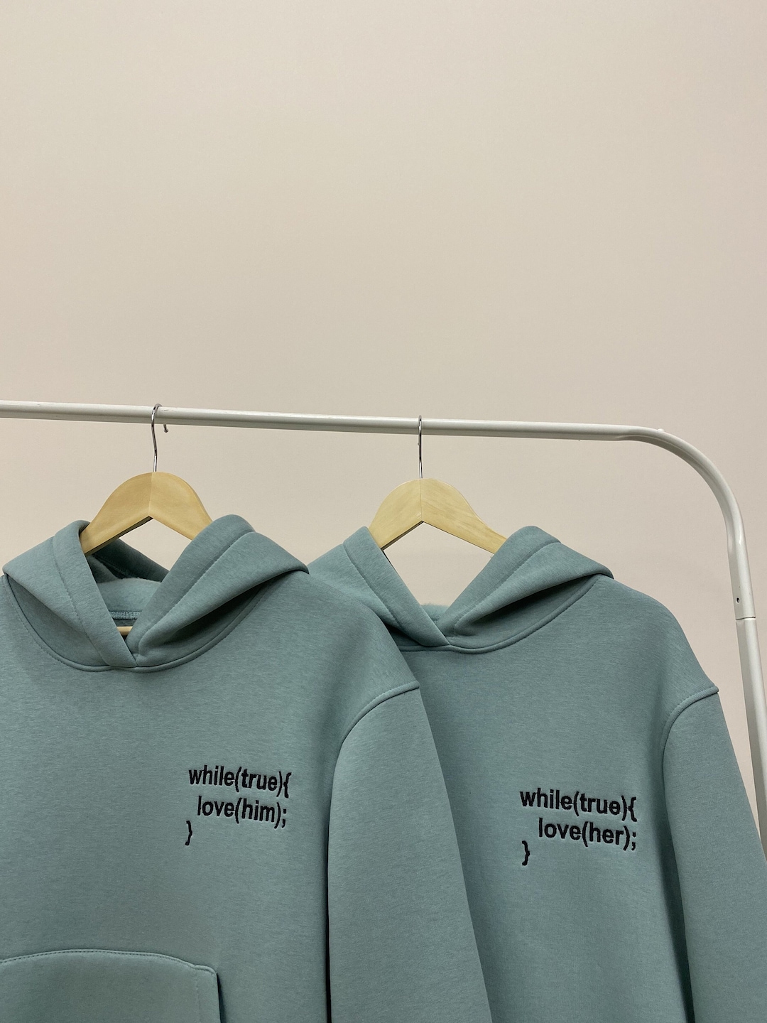 Aesthetic Embroidered Matching Couple Love Program Code - Etsy