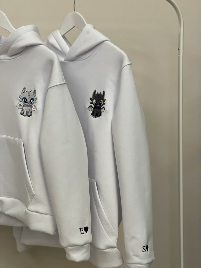 Custom Embroidered Hoodies With Initials on the Sleeve Roman - Etsy