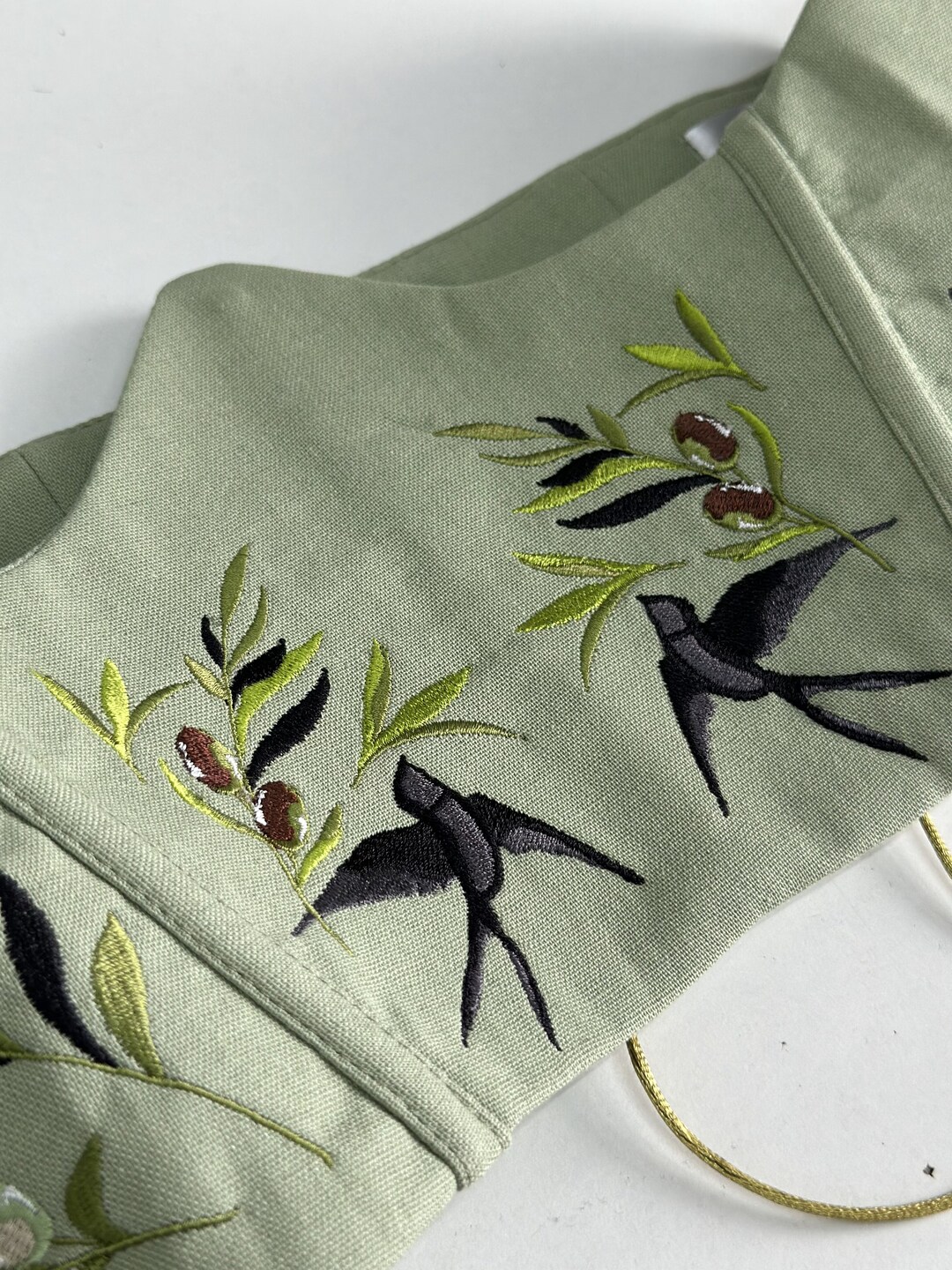 Corsetto sottoseno in lino da donna floreale con uccelli e rondini Top ...