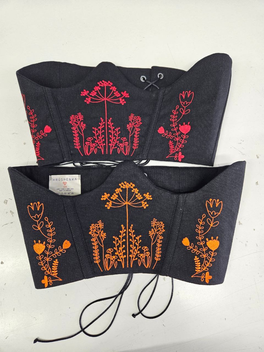 Floral Women Linen Underbust Ethnic Corset Top Embroidered Bustier ...