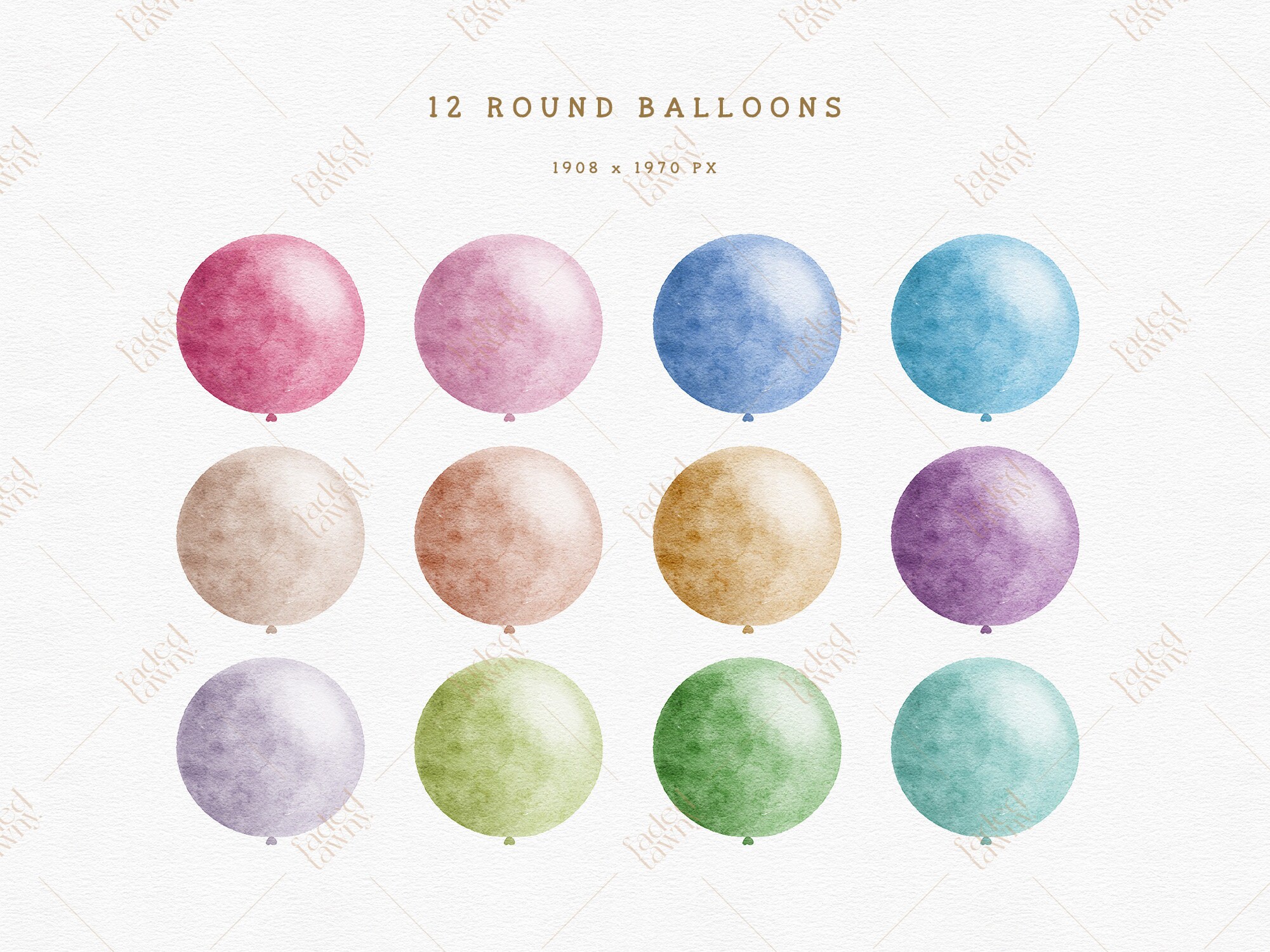Balloon Clipart Watercolor Clipart Balloons Clip Art Vines - Etsy