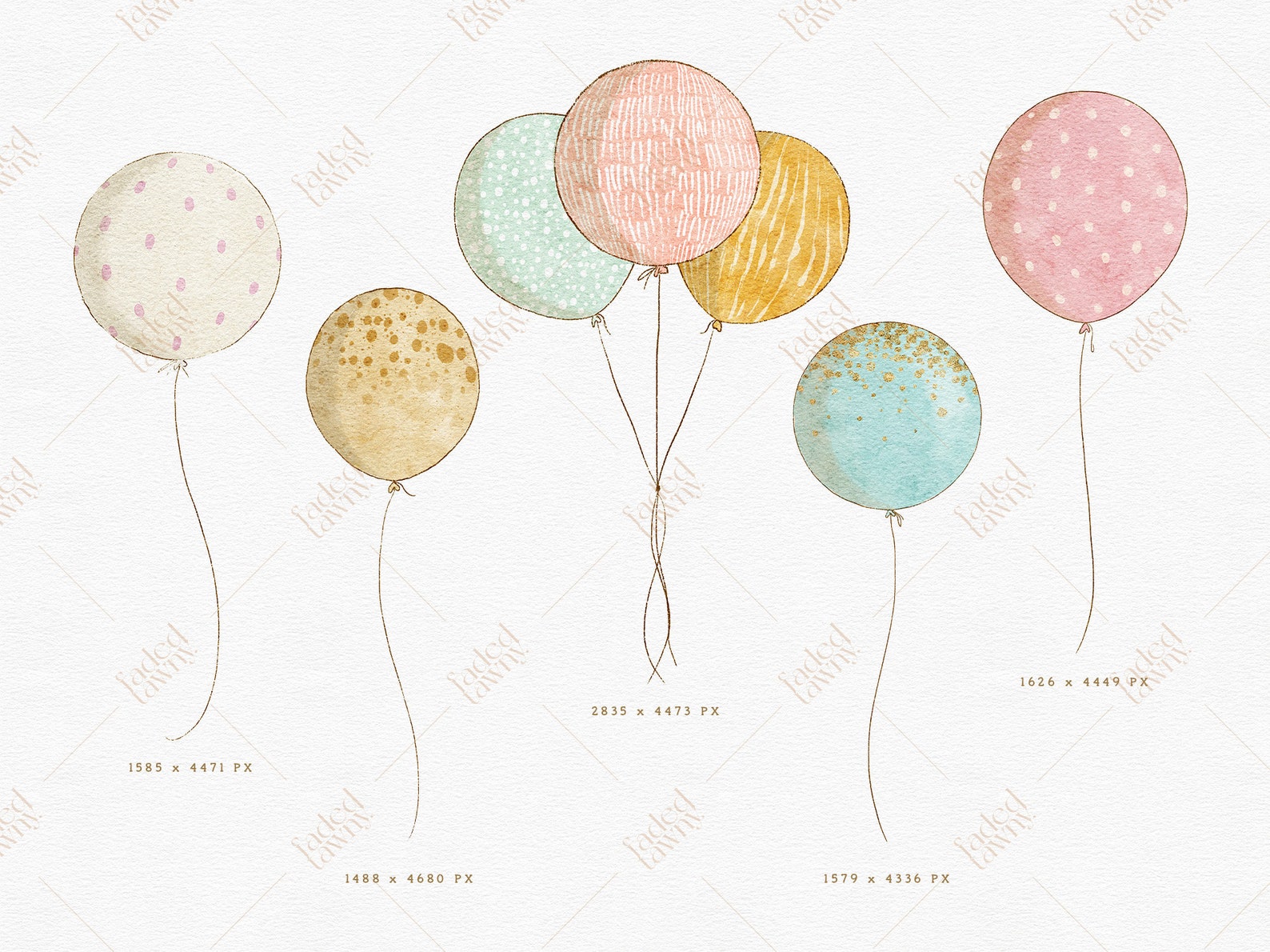 Balloon Clipart, Watercolor Clipart, Balloons Clip Art, Children ...