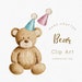 Teddy Bear Clipart, Bear Illustration Clipart, Cute Animal Clipart ...