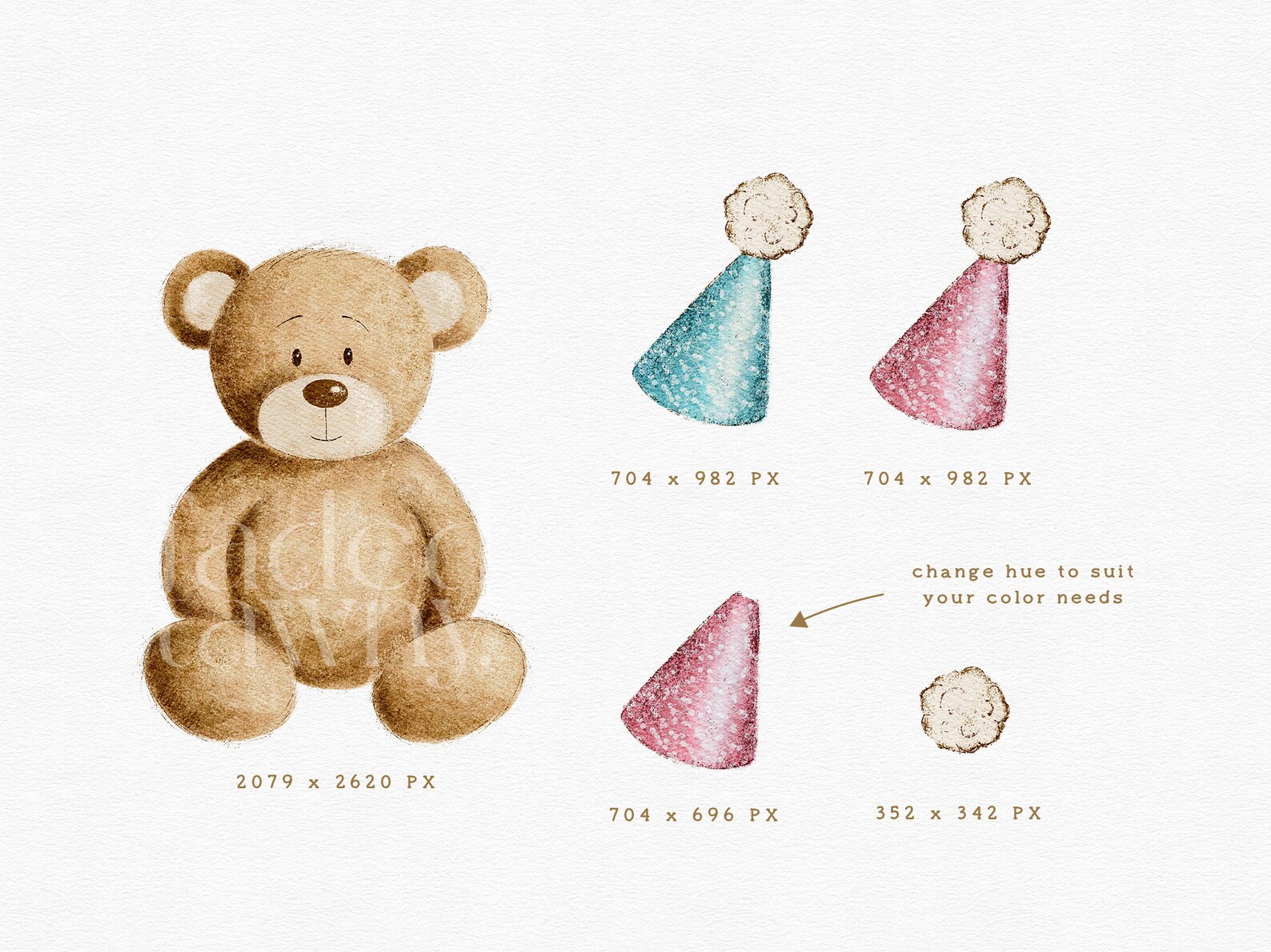 Teddy Bear Clipart, Bear Illustration Clipart, Cute Animal Clipart ...