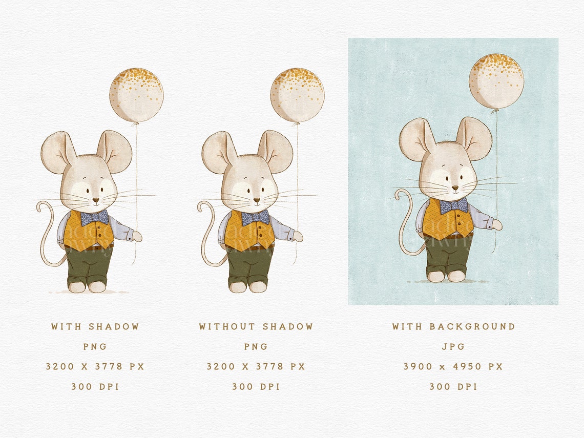 Cute Mouse Clipart Commercial Use, Mouse Illustration, Invitation Clip ...
