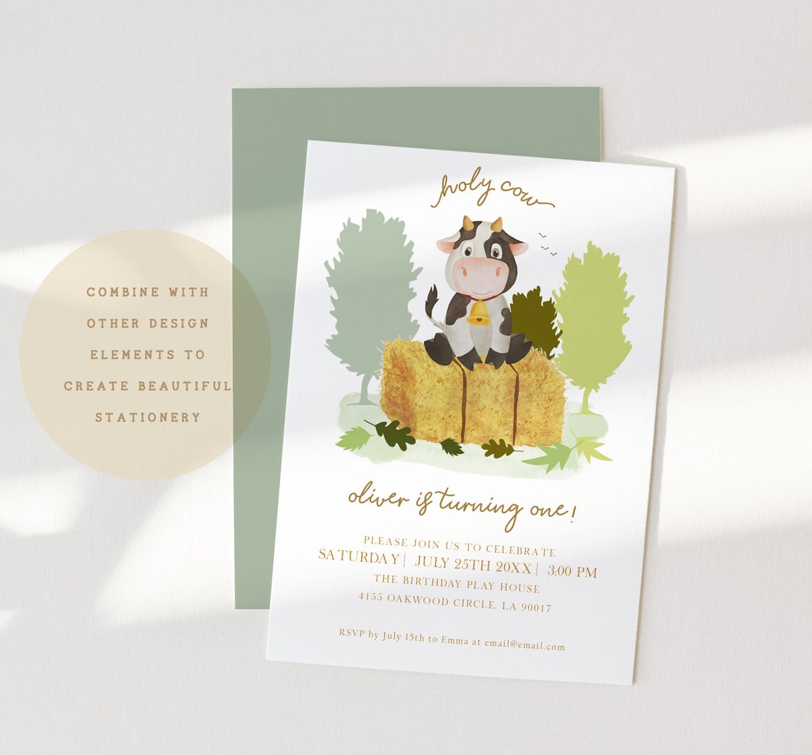 Baby Cow Clipart, Farm Clipart, Cute Animal Clipart, Woodland Animal ...