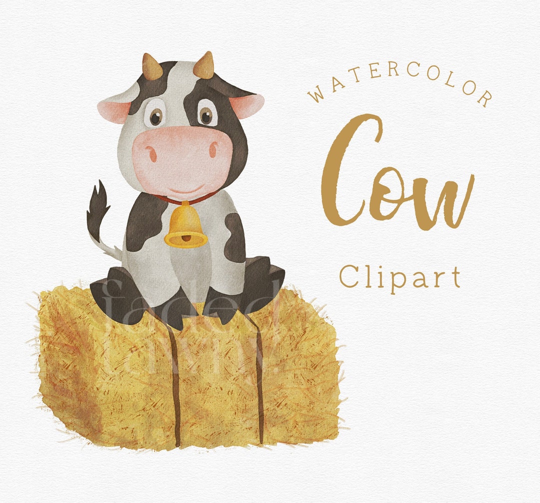 Baby Cow Clipart, Farm Clipart, Cute Animal Clipart, Woodland Animal ...