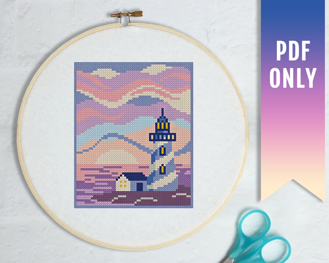 Lighthouse Cross Stitch Pattern,cross Stitch Pattern PDF Bookmark ...