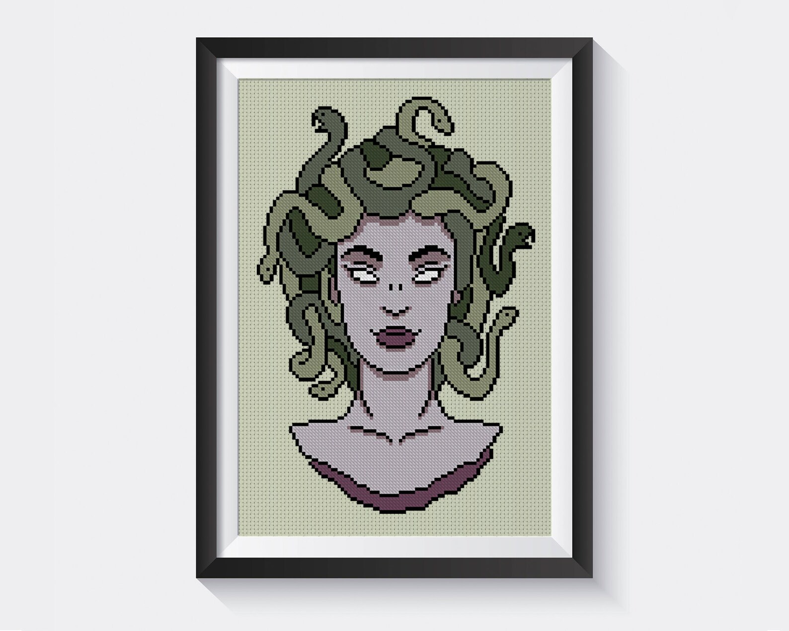 Medusa Gorgon Cross Stitch Pattern Goth Cross Stitch Pattern | Etsy UK