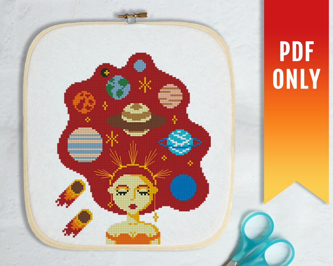 Solar System Cross Stitch Pattern PDF, Space Cross Stitch Pattern ...