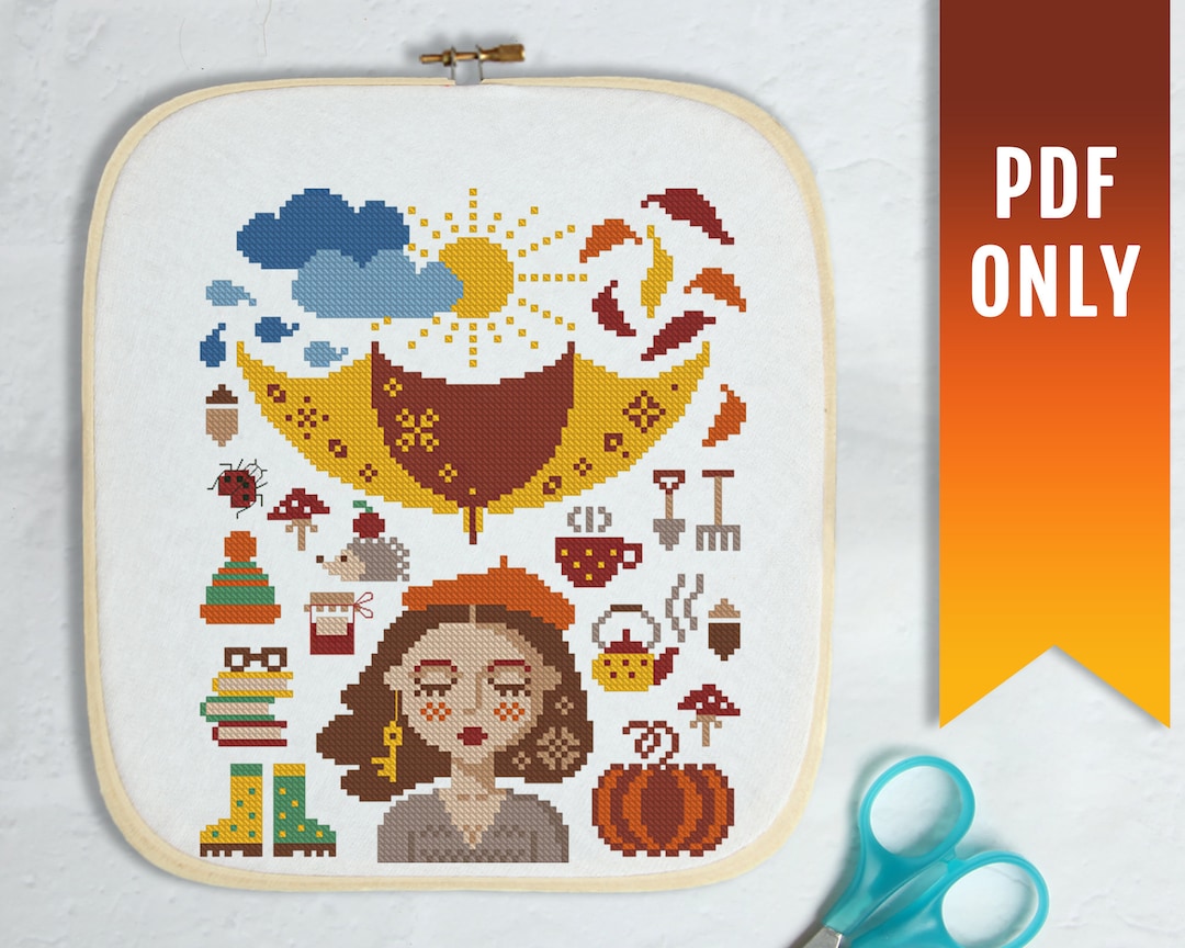 Autumn Cross Stitch Pattern to Download, Cross Stitch Pattern PDF ...