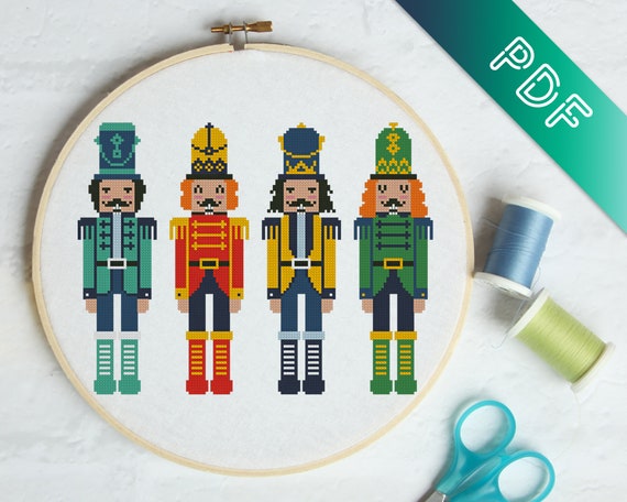 The Nutcrackers Cross Stitch Pattern Modern Cross Stitch PDF - Etsy