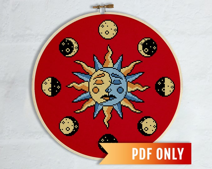 Luna and Apollo - Cross Stitch Pattern - Yin Yang Cross Stitch - Cats ...