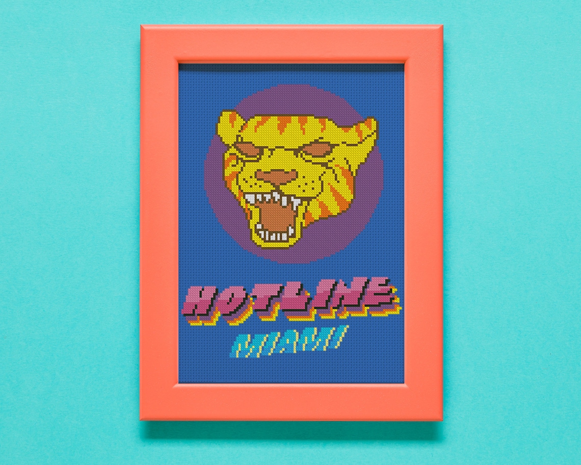 Tony Tiger Mask Hotline Miami Cross stitch pattern PDF | Etsy