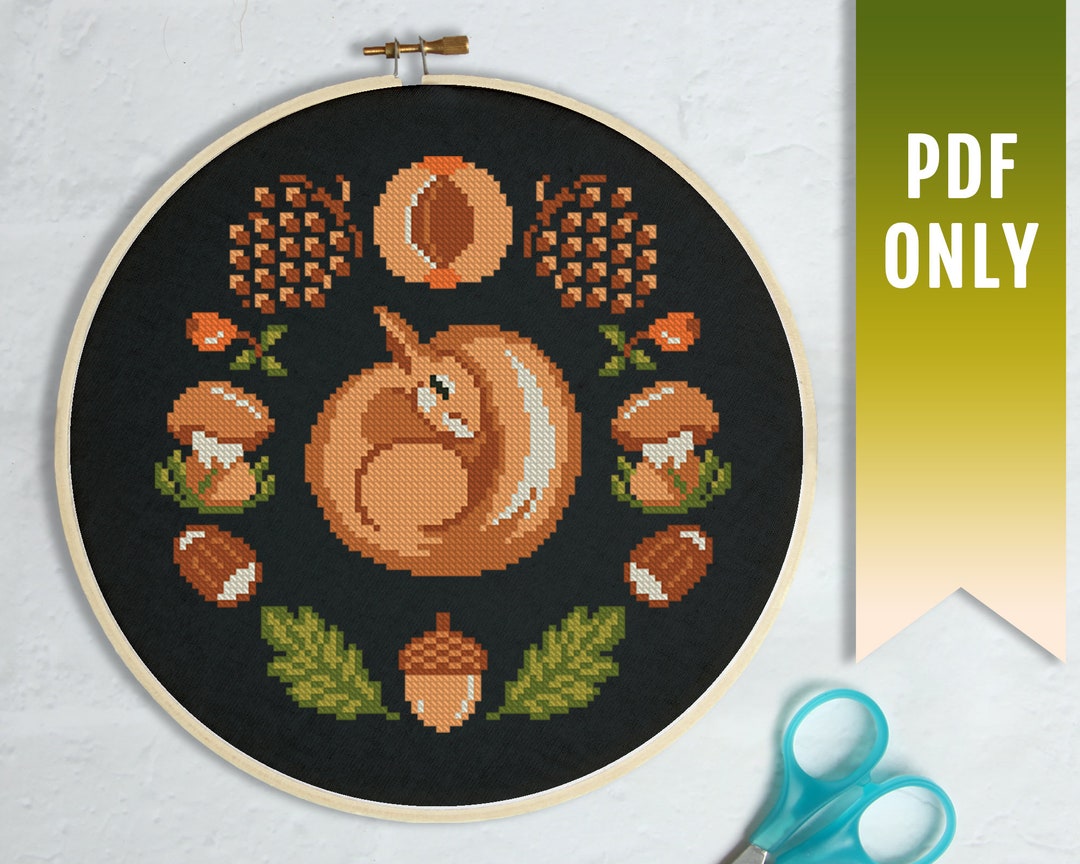 Squirrel Cross Stitch Pattern PDF, Animal Cross Stitch Pattern, Cross ...