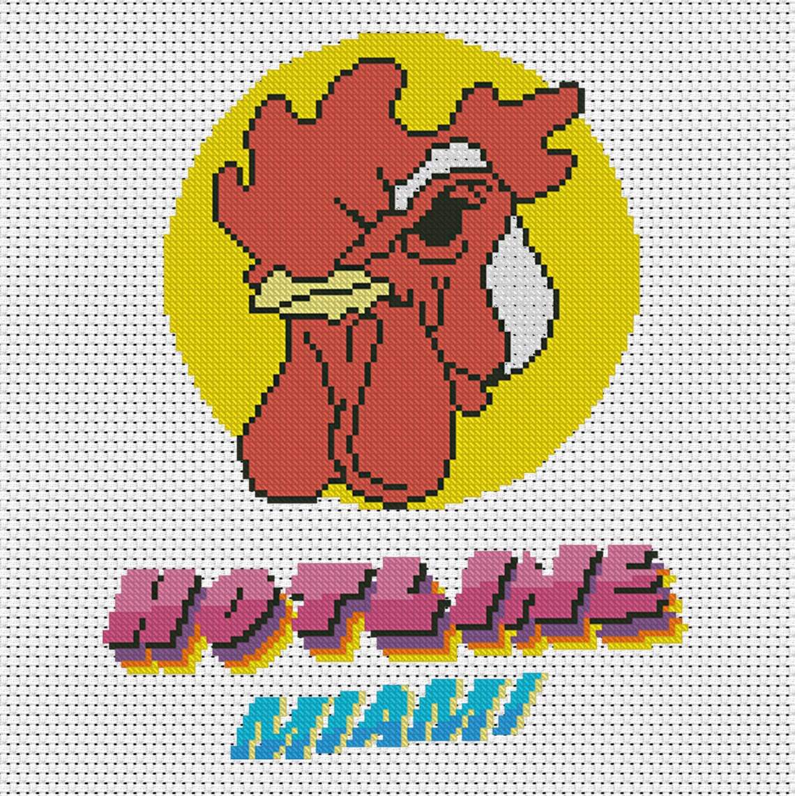 Richard Rooster Mask Hotline Miami Cross stitch pattern | Etsy