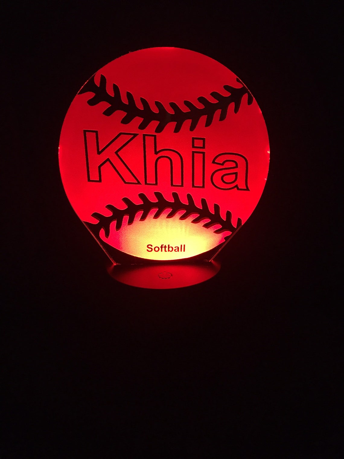 Personalized Softball LED Lit Lamp - Etsy