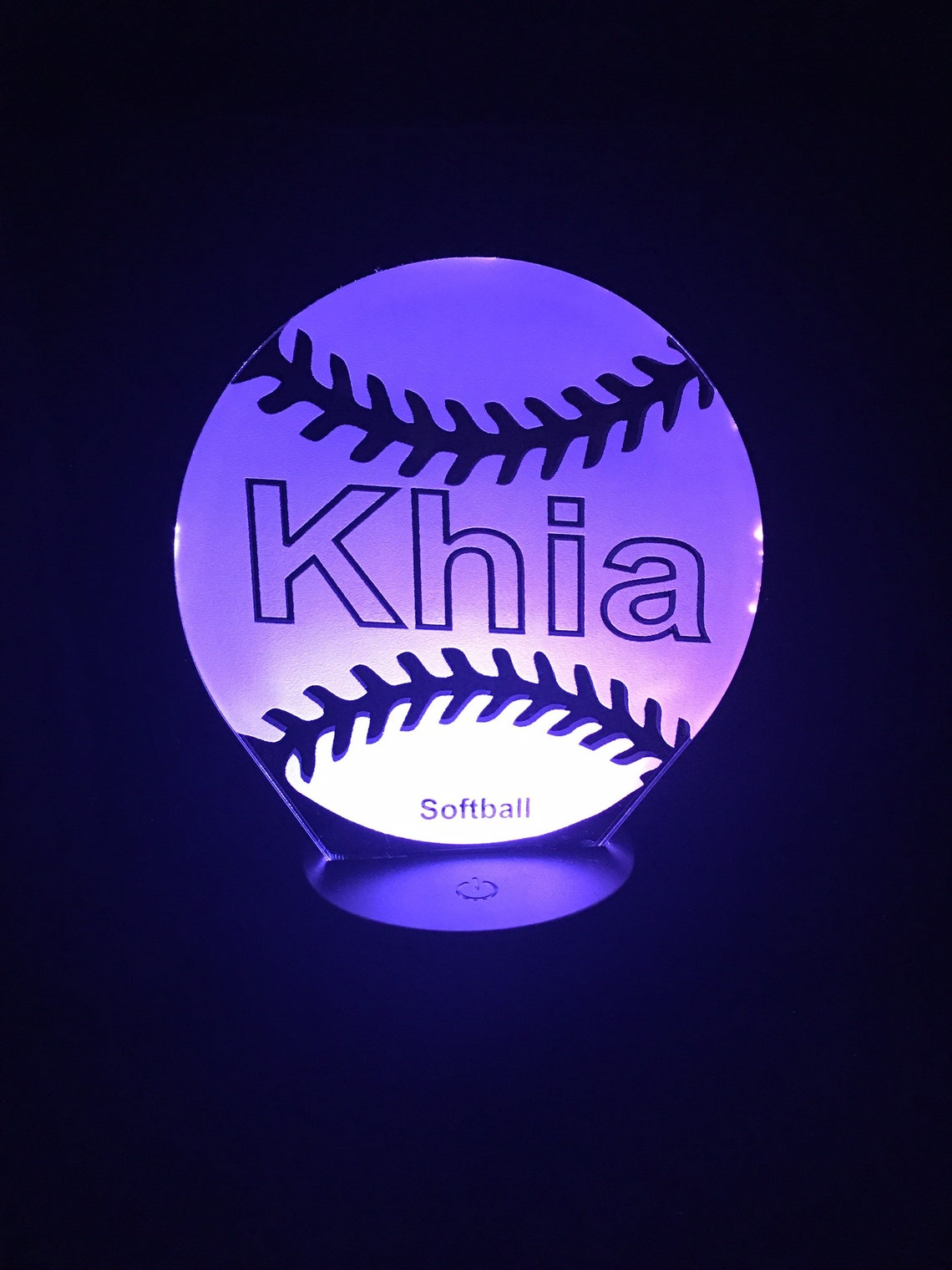 Personalized Softball LED Lit Lamp - Etsy