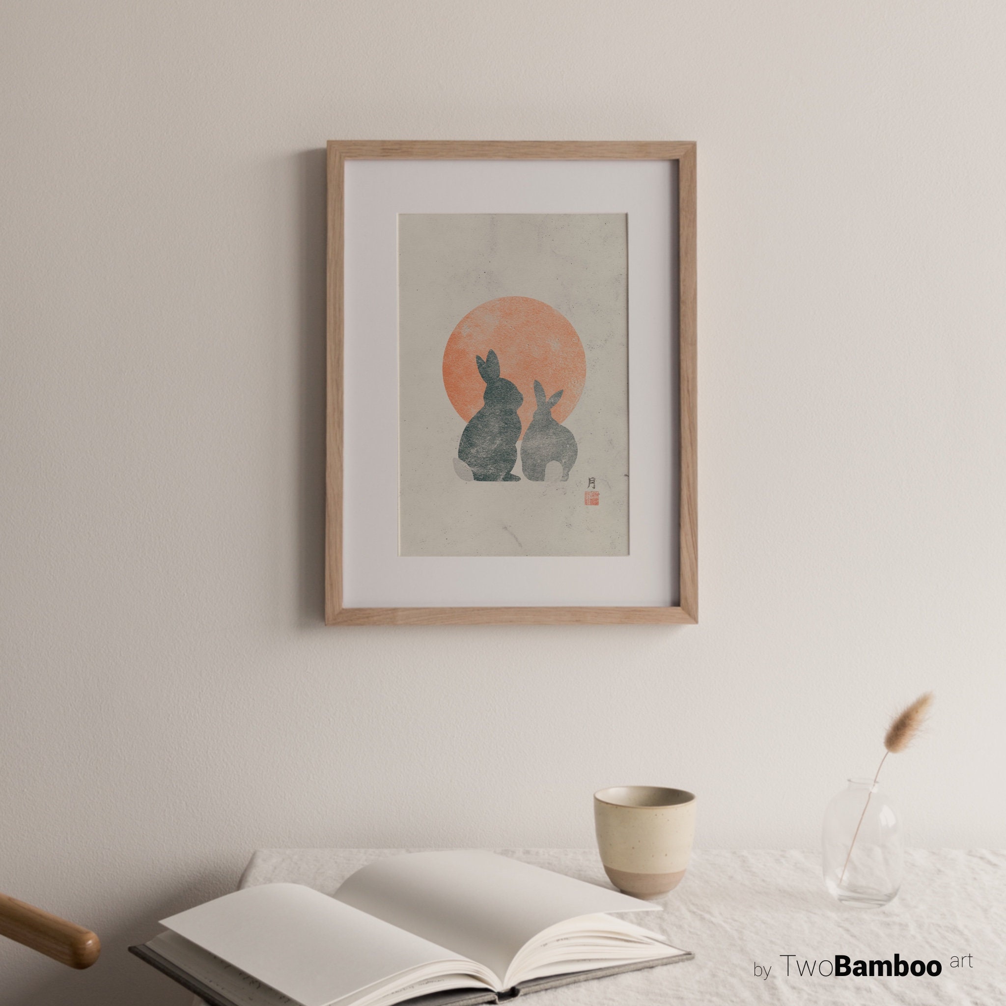 Usagi Print Rabbit Print Vintage Art Decor Printable Wall - Etsy