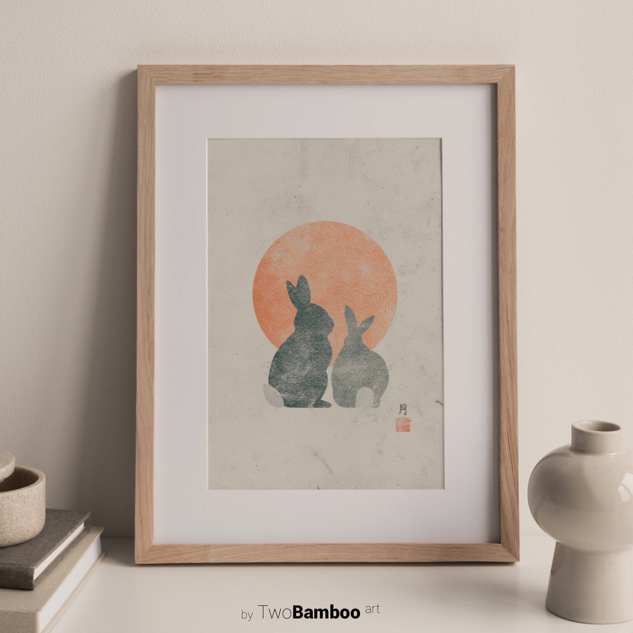 Usagi Print Rabbit Print Vintage Art Decor Printable Wall - Etsy