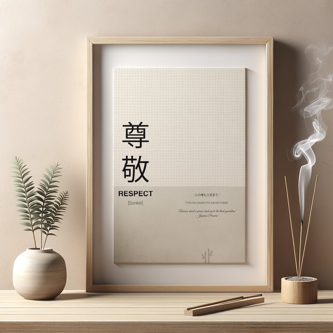 Japanese Calligraphy Art Print, Minimalist Kanji Poster Signifying ...