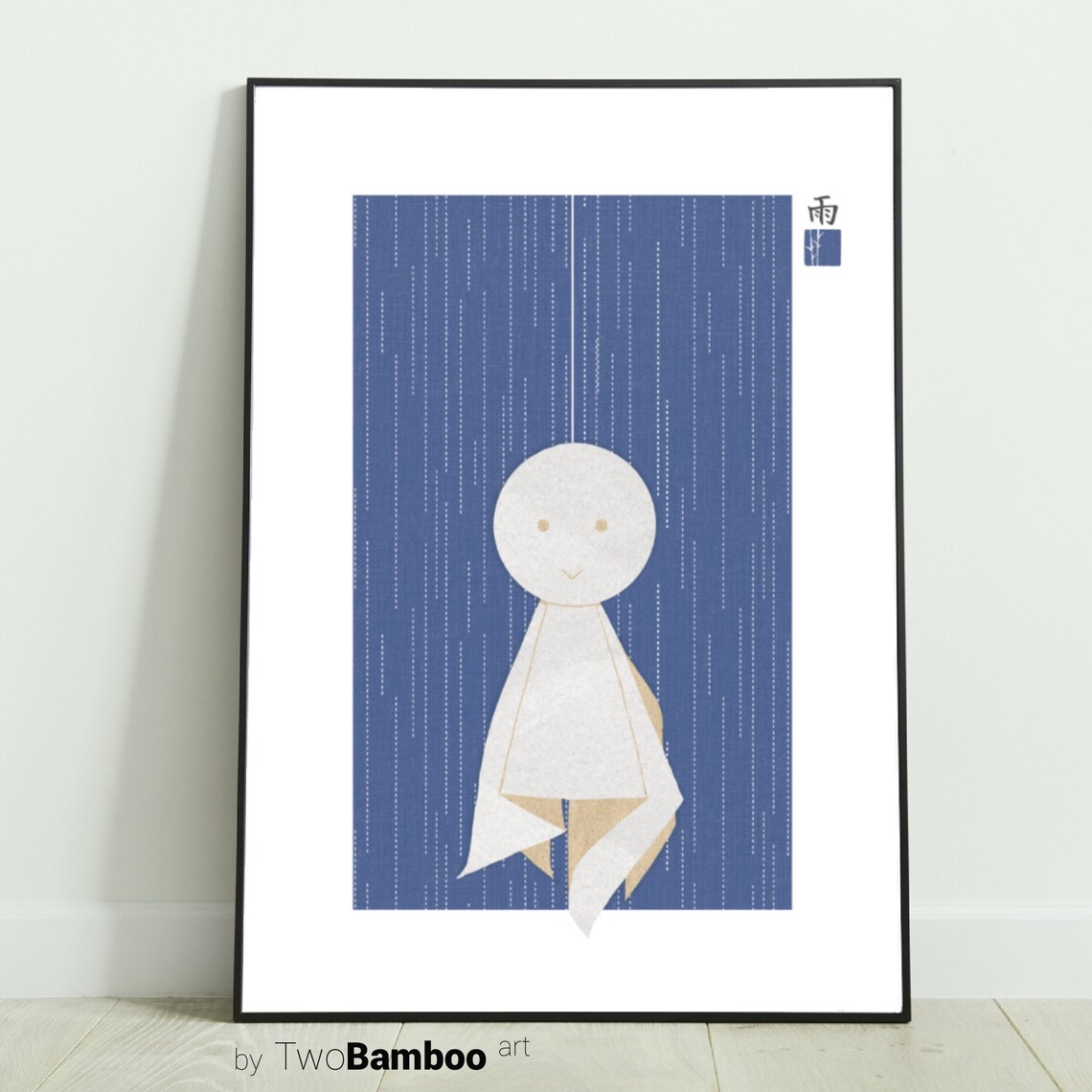 Teru Teru Bozu, Teru Teru Print, Indigo Wall Art, Navy Blue Wall Decor ...