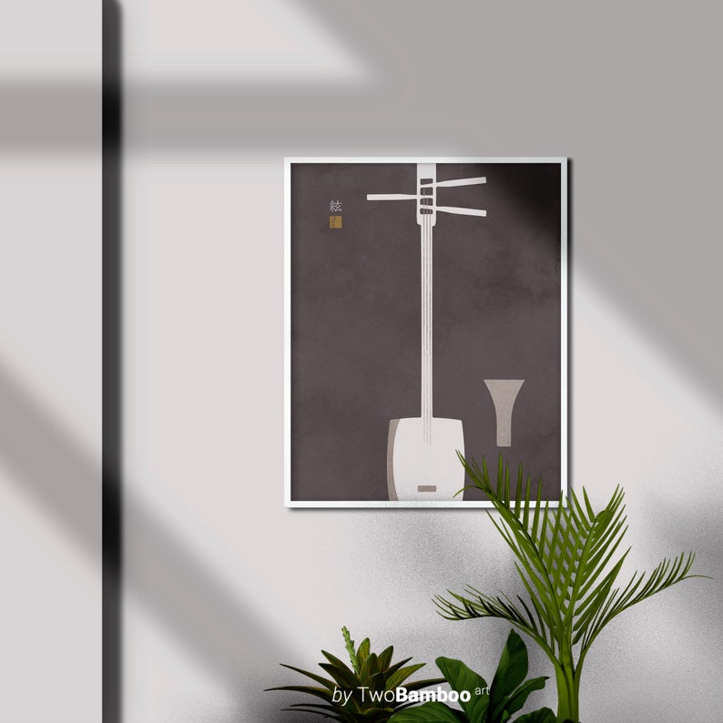 Shamisen Print Shamisen Wall Decor Japandi Wall Art - Etsy