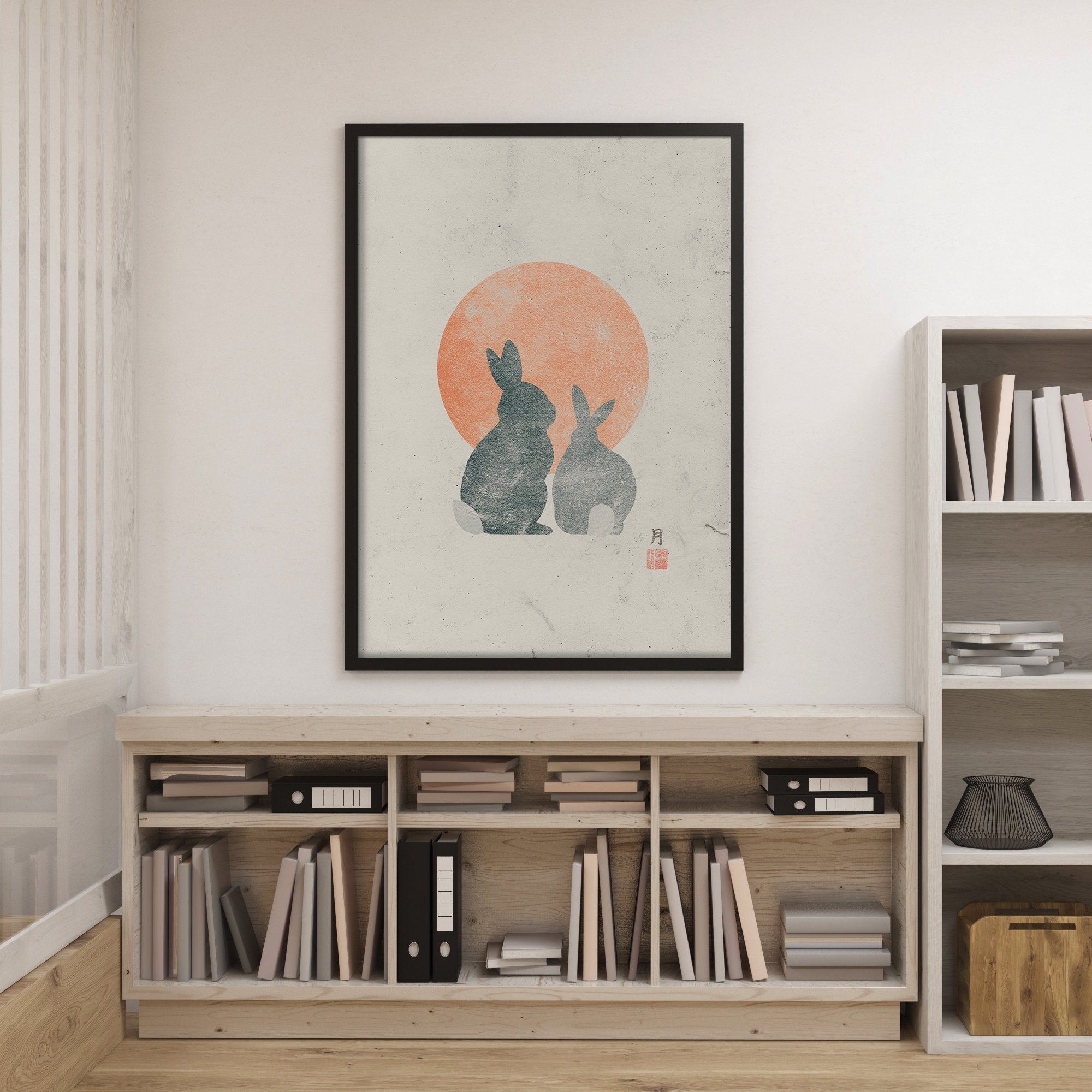 Usagi Print Rabbit Print Vintage Art Decor Printable Wall - Etsy