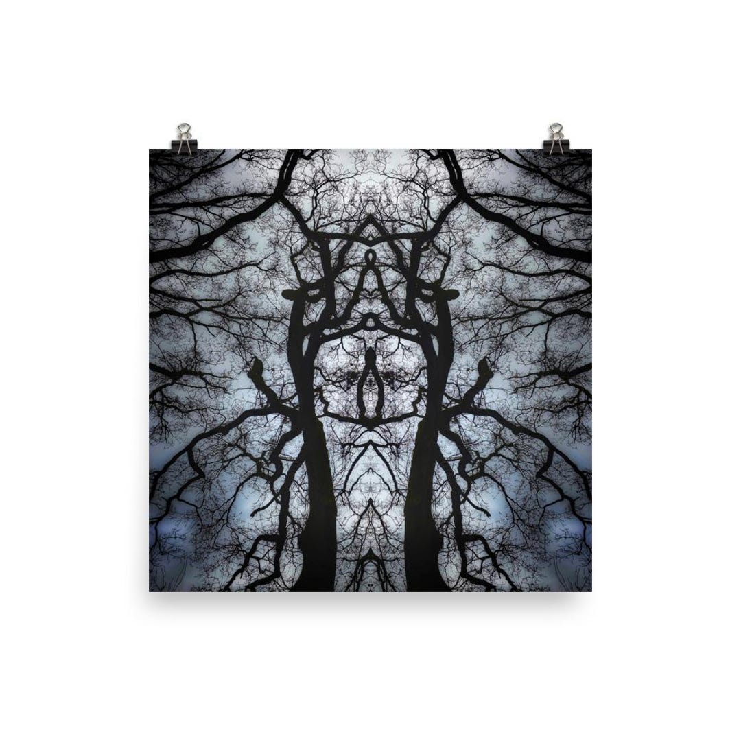 Shadow Sentinel Poster, Trippy Wall Art, Psychedelic Poster, Symmetric ...