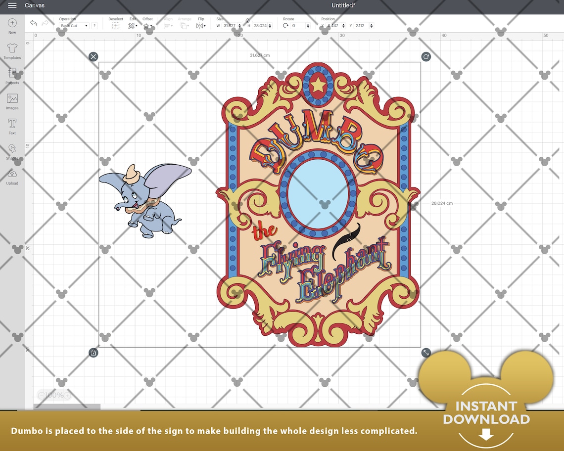 Dumbo SVG Flying Elephant Ride Sign SVG Cutting File | Etsy