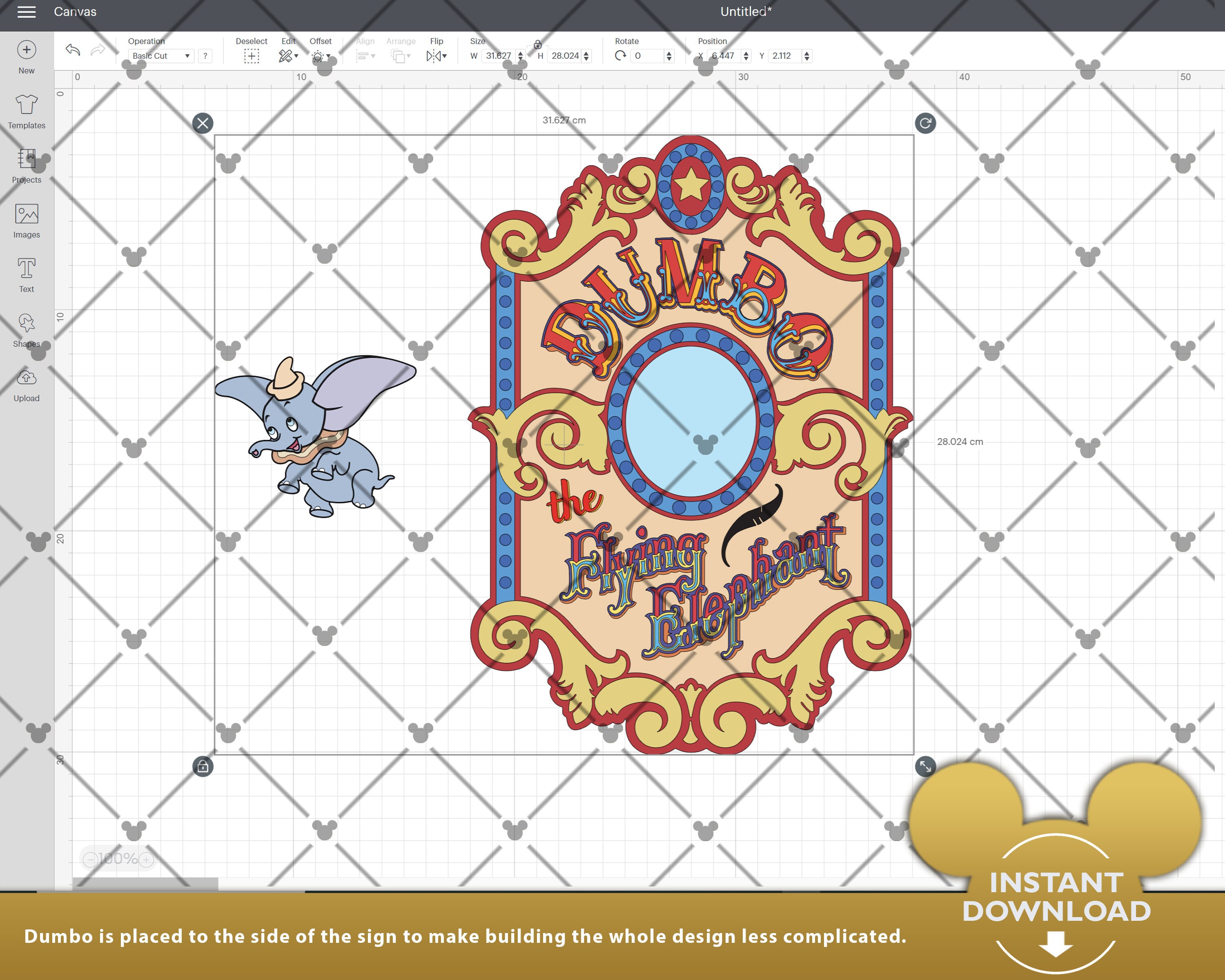 Dumbo SVG Flying Elephant Ride Sign SVG Cutting File | Etsy