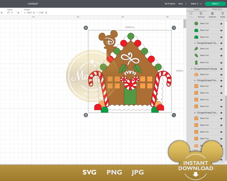 Mickey Gingerbread House SVG - Etsy