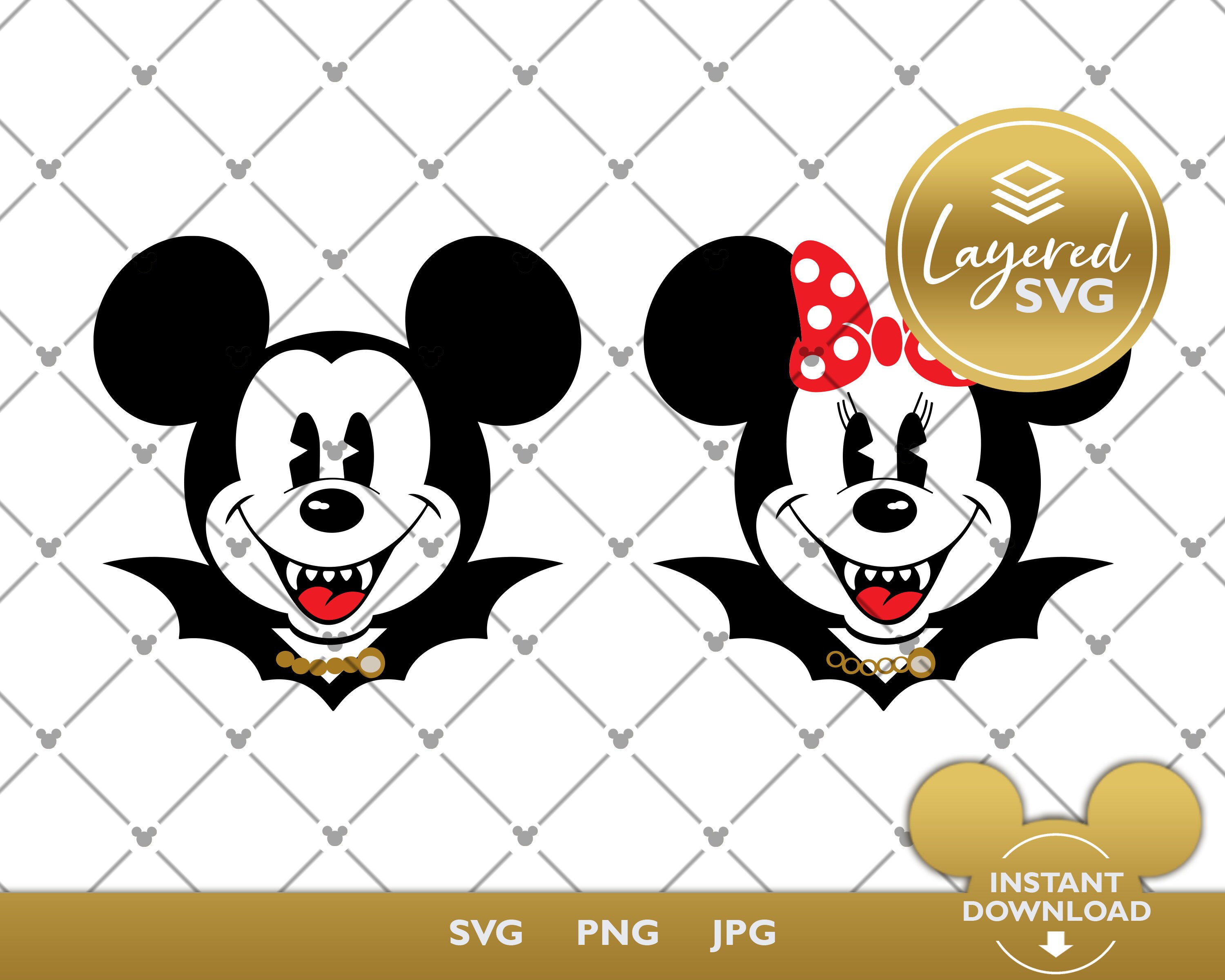 Mickey and Minnie Vampire SVG Mickey and Minnie Halloween | Etsy