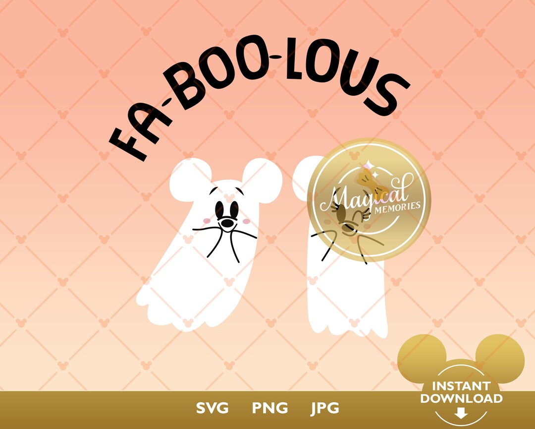 Mickey and Minnie Fa-boo-lous Ghost's SVG - Etsy
