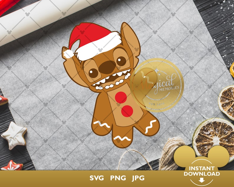 Stitch Gingerbread SVG Christmas Snacks - Etsy