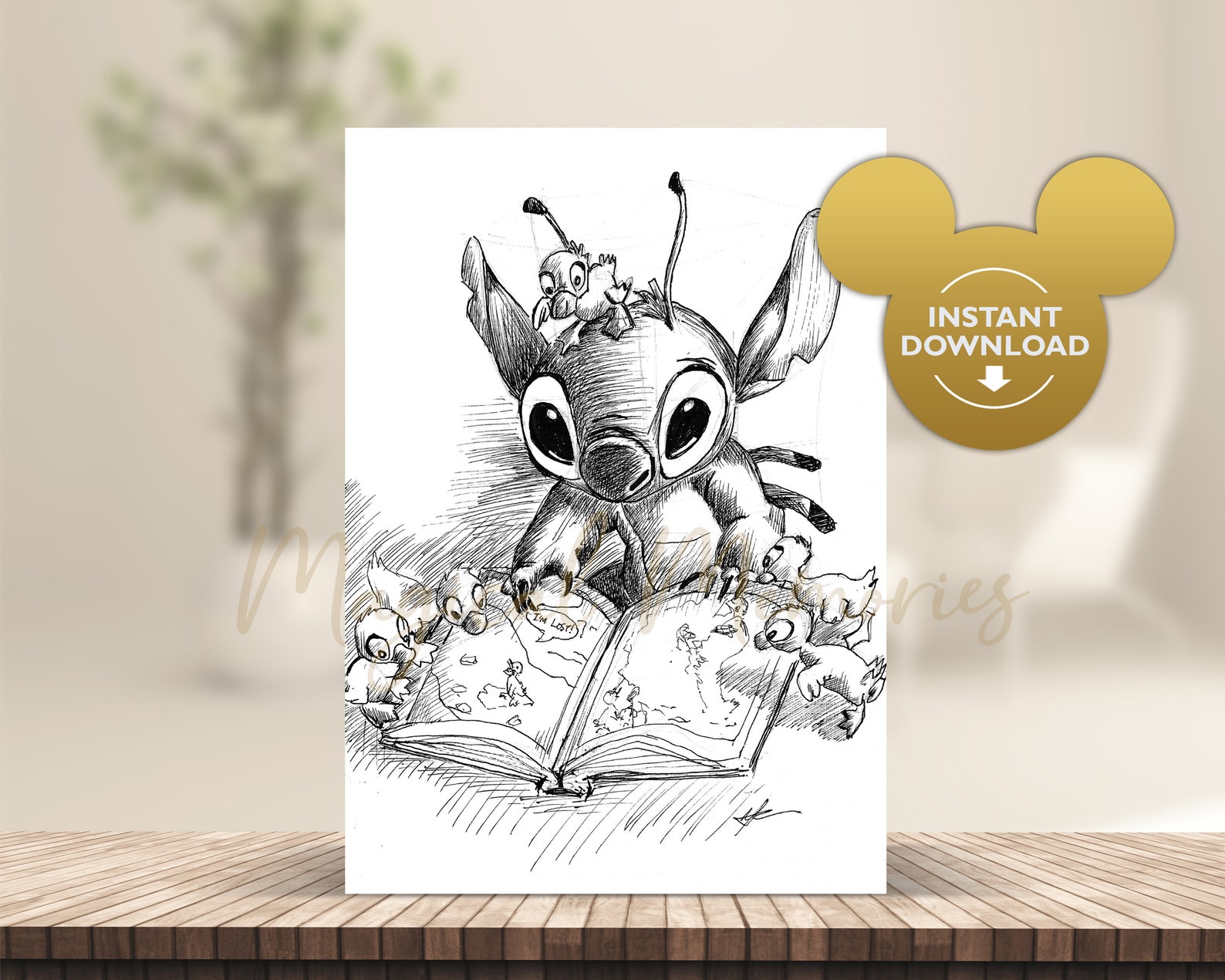 Stitch Print Printable Artwork Instant Download | Etsy