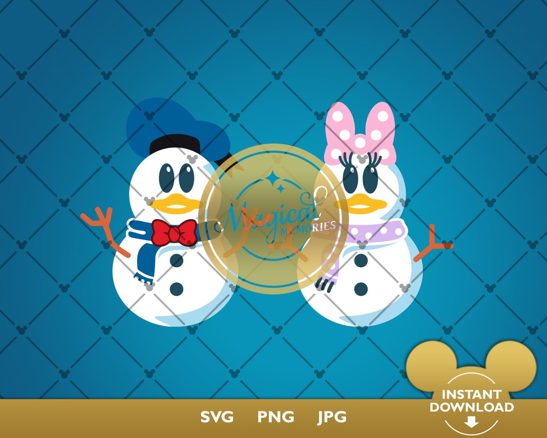 Donald and Daisy Snowmen SVG - Christmas SVG - Daisy Snowman Svg ...
