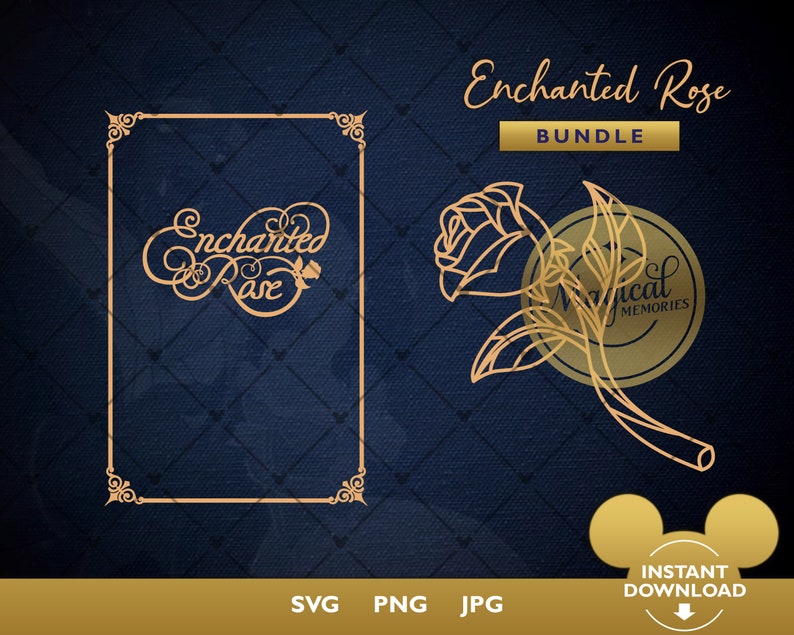 Enchanted Rose SVG Bundle Beauty and the Beast SVG Rose - Etsy