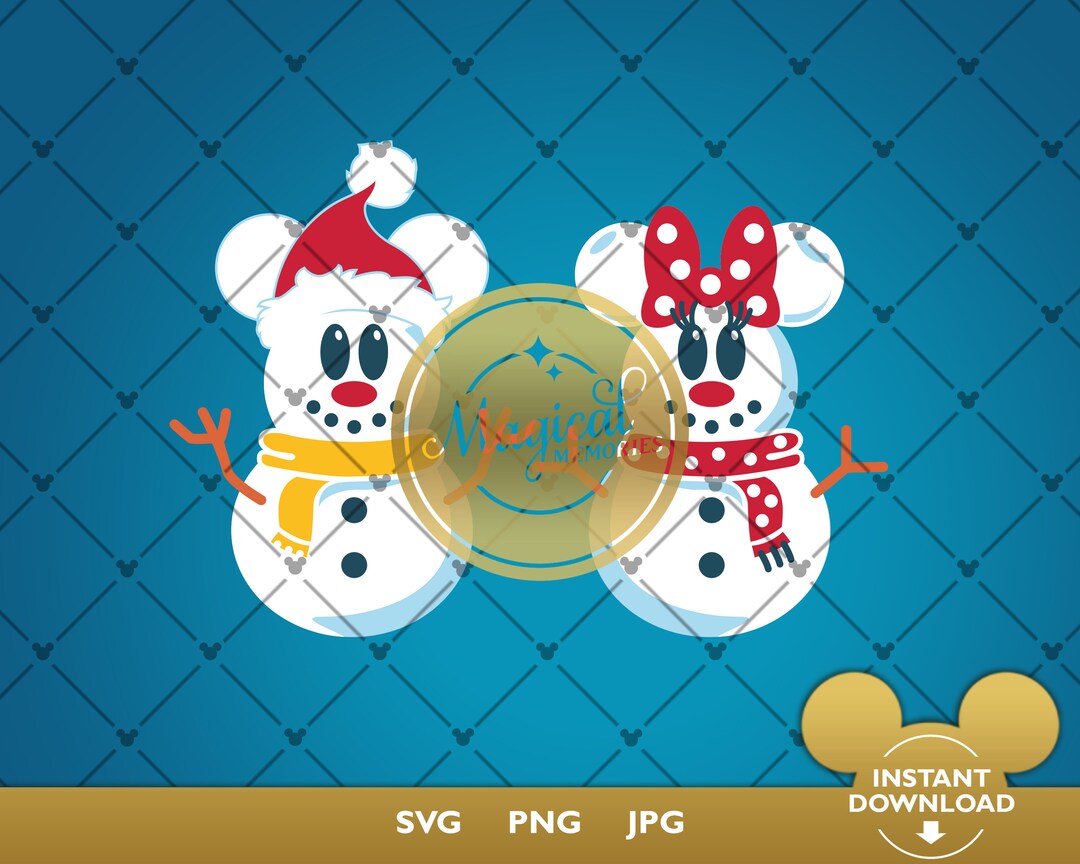 Mickey and Minnie Snowman SVG - Christmas SVG - Etsy