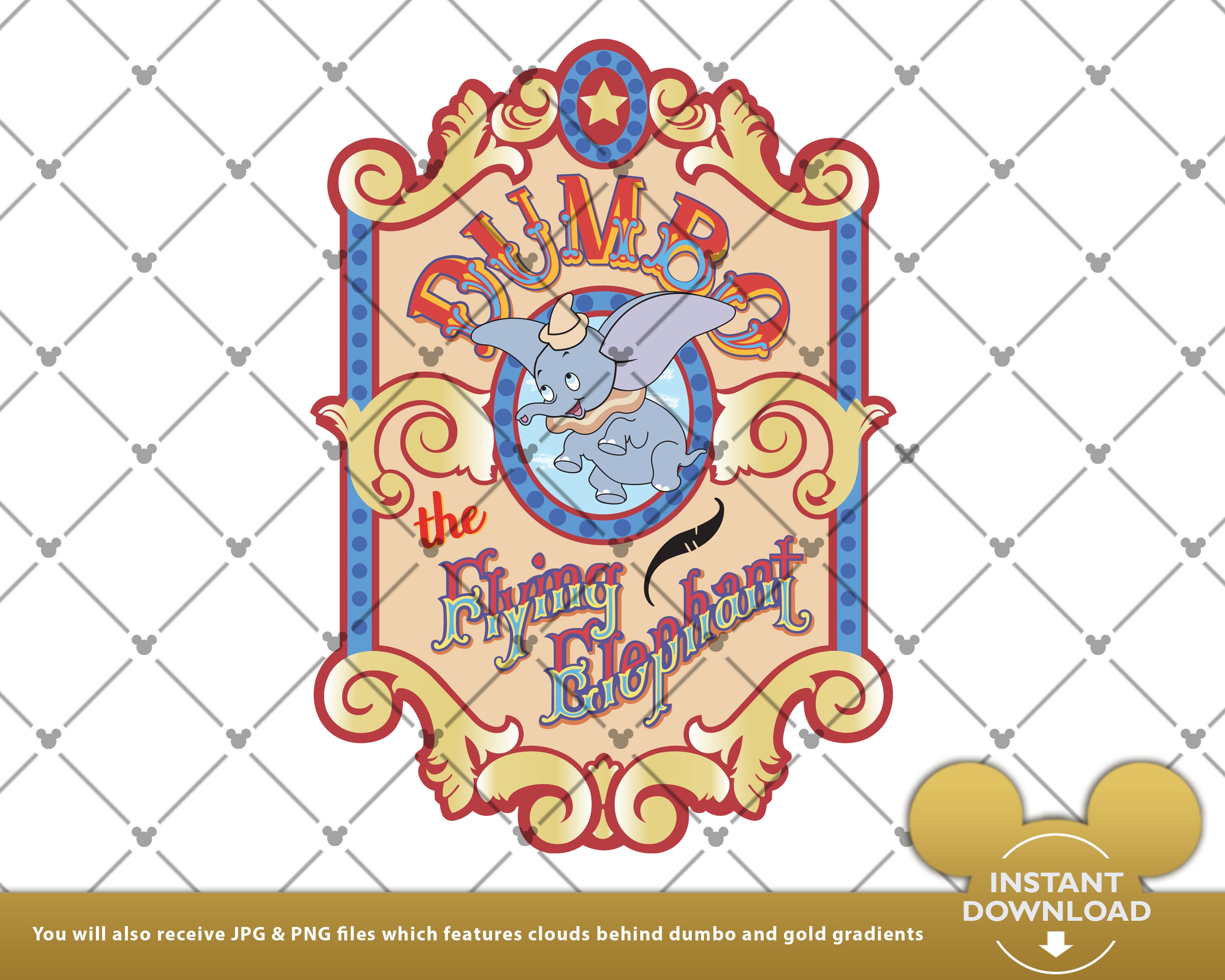 Dumbo SVG Flying Elephant Ride Sign SVG Cutting File | Etsy