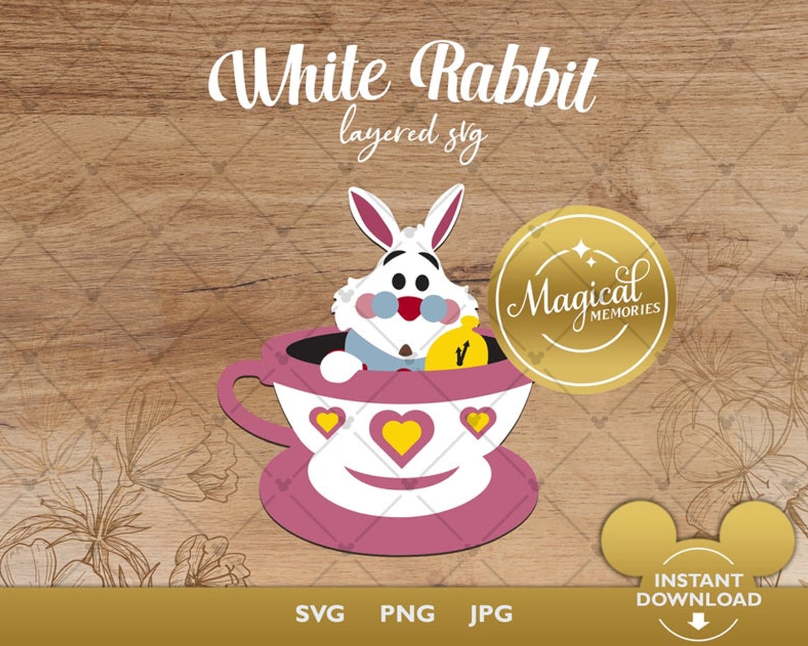 Alice in Wonderland SVG White Rabbit Svg Easter SVG - Etsy
