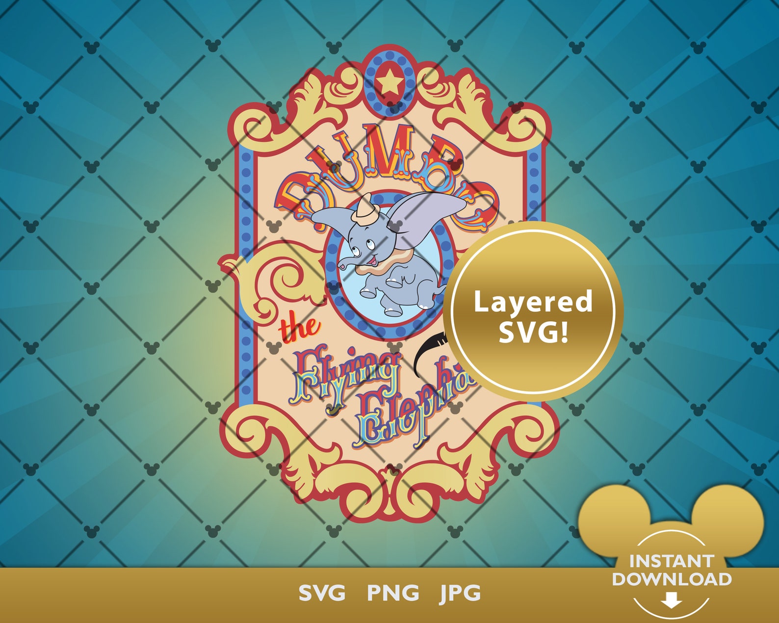 Dumbo SVG - Flying Elephant Ride Sign - SVG Cutting File - Etsy UK